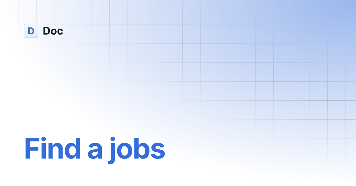 Find a jobs | Doc