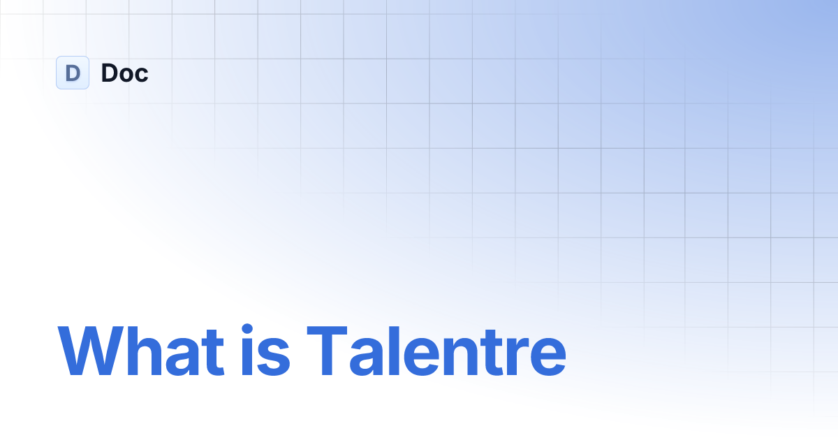 What is Talentre | Doc